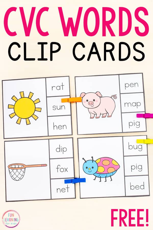 CVC Words Uno Style Card Game For Kids Reading Practice Little Learners ...
