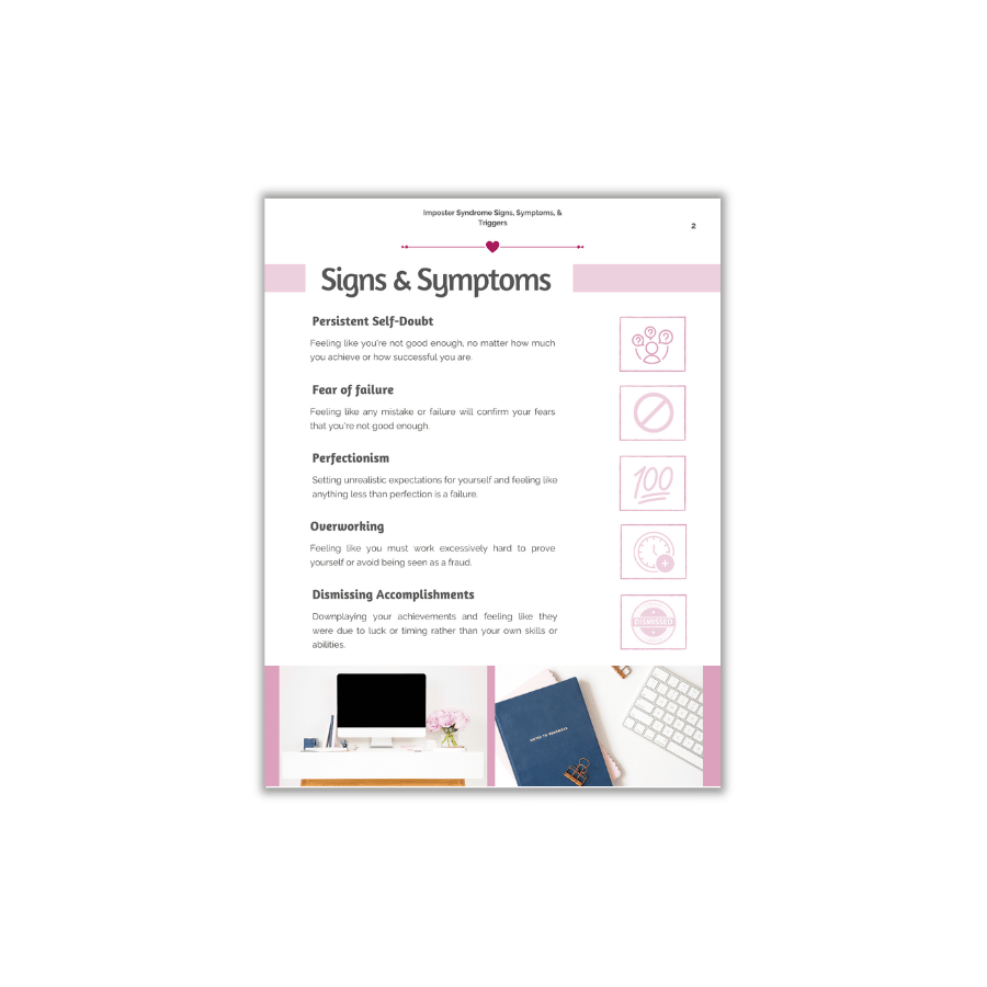 Imposter Syndrome Signs and Symptoms