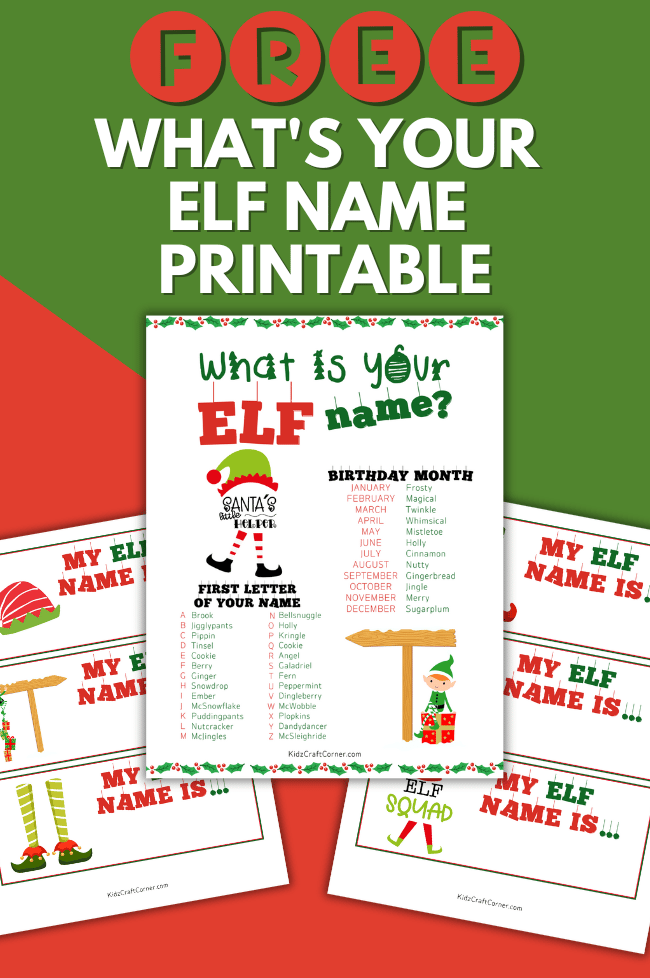 Free Elf Name Printable!