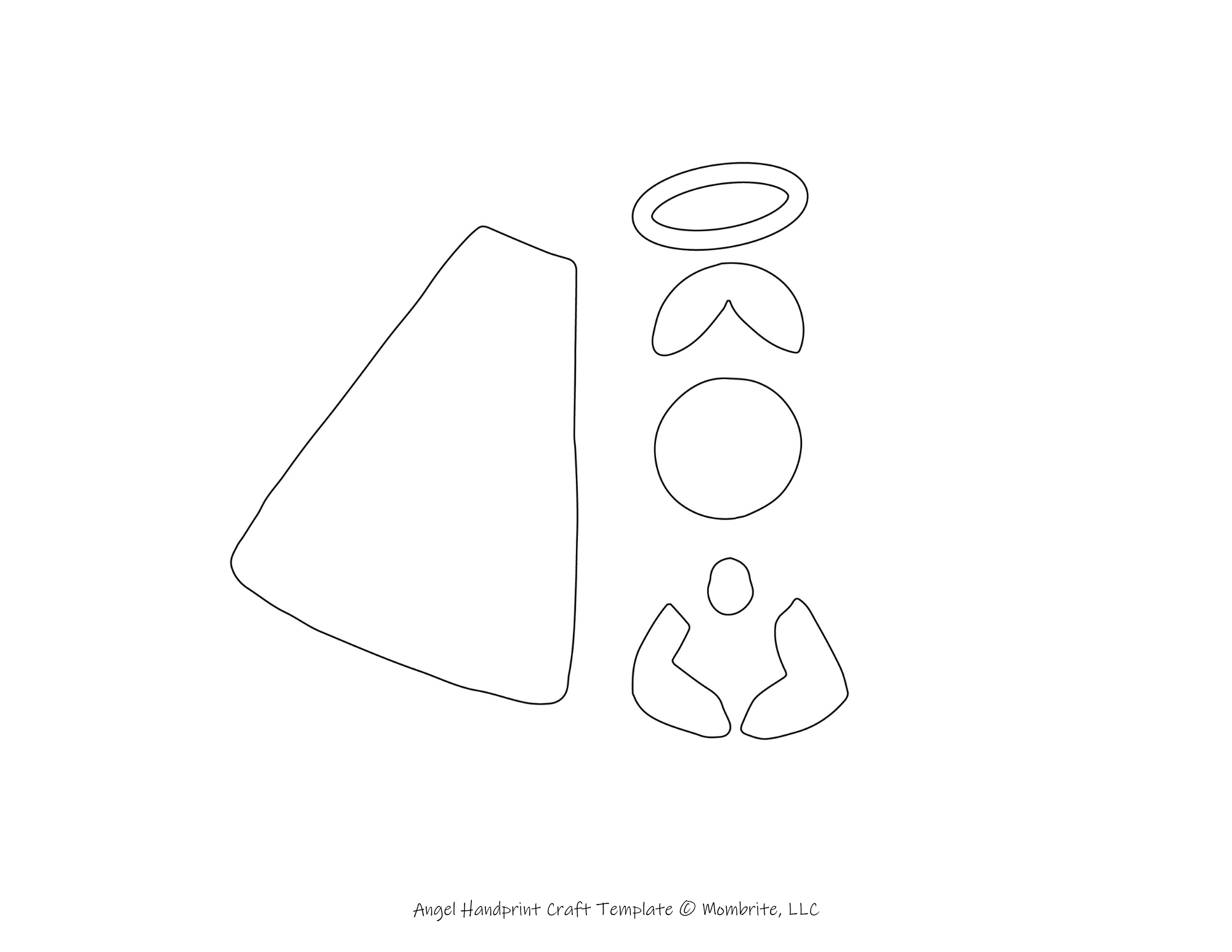 Free Angel Handprint Craft Template