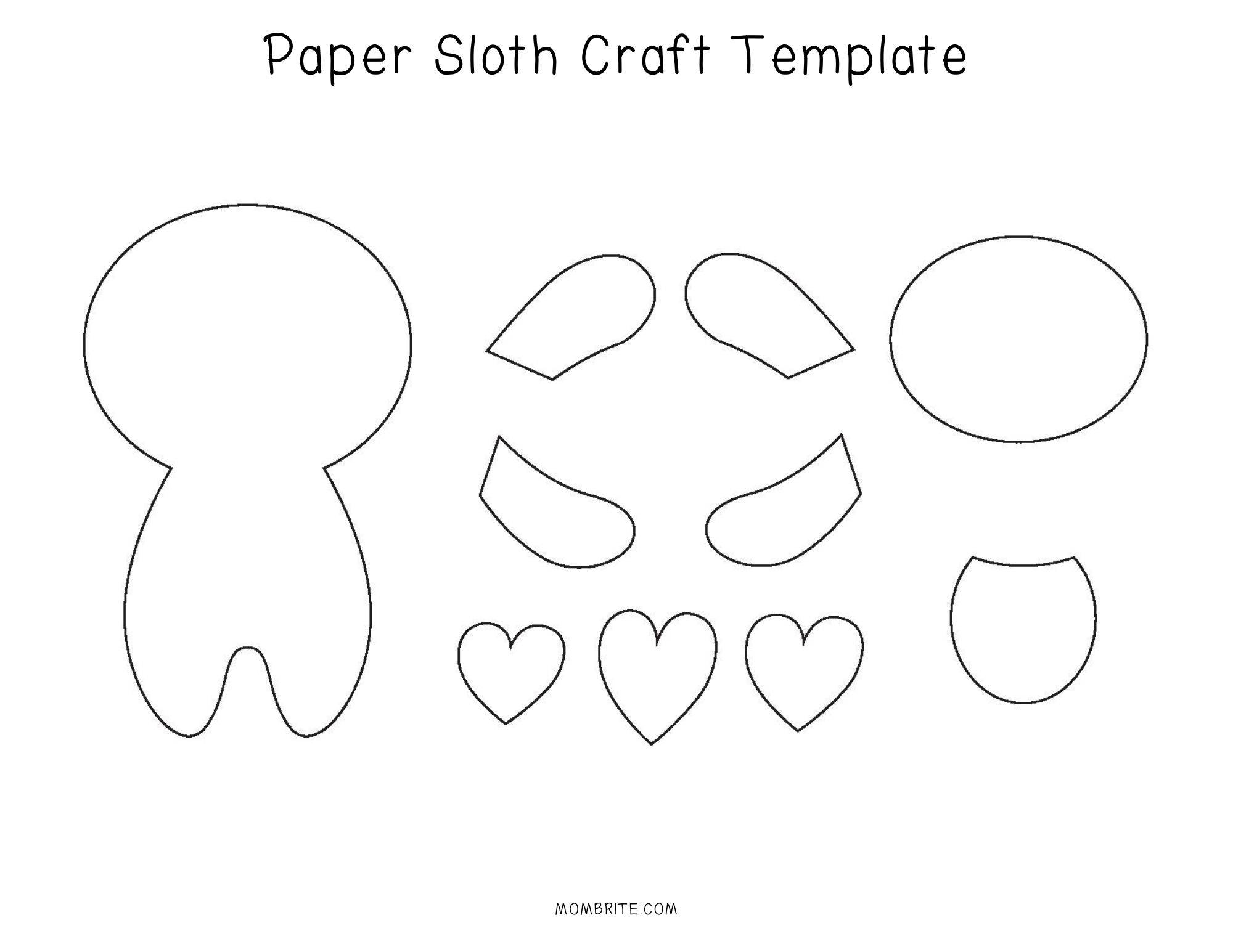 Free Paper Sloth Craft