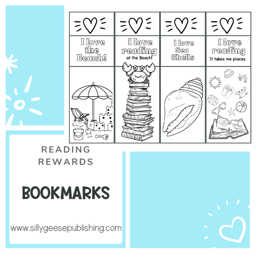 Beach-Themed Coloring Bookmarks – Sillygeese Publishing