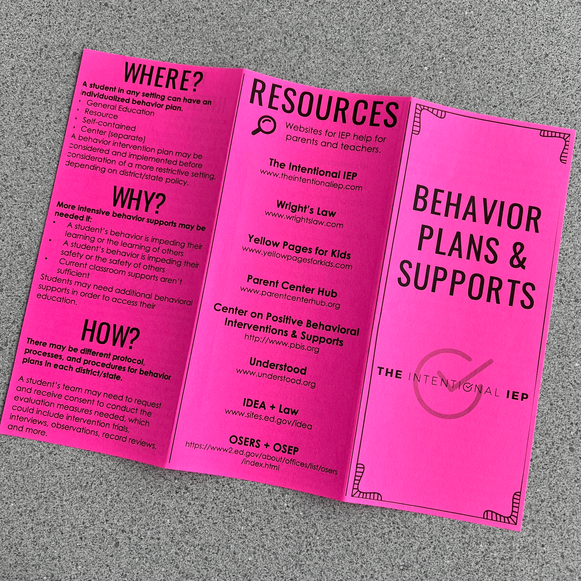 Free Behavior Supports Brochure