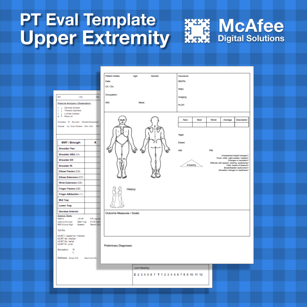 Physical Therapy Evaluation Template – Upper Extremity