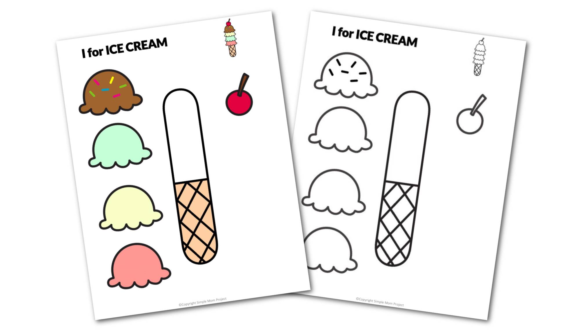 Free Printable Letter I Ice Cream Craft for Kids & Teachers - Simple ...