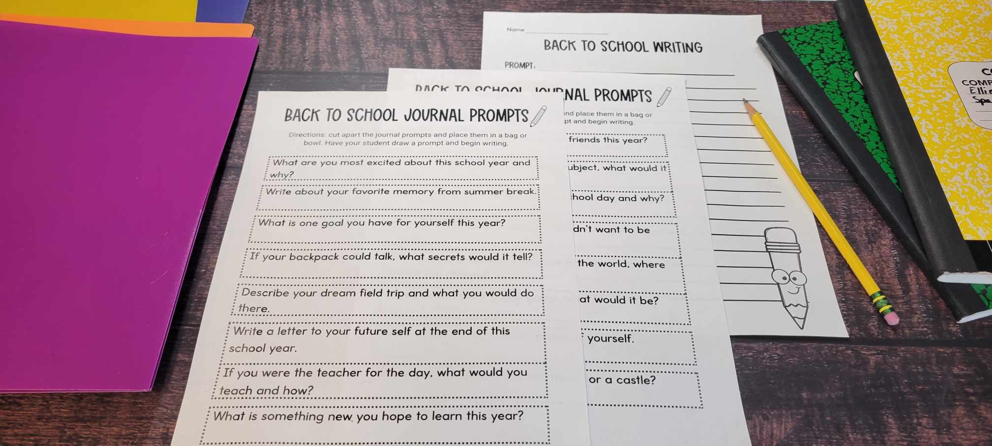 Back to School Journaling Prompts