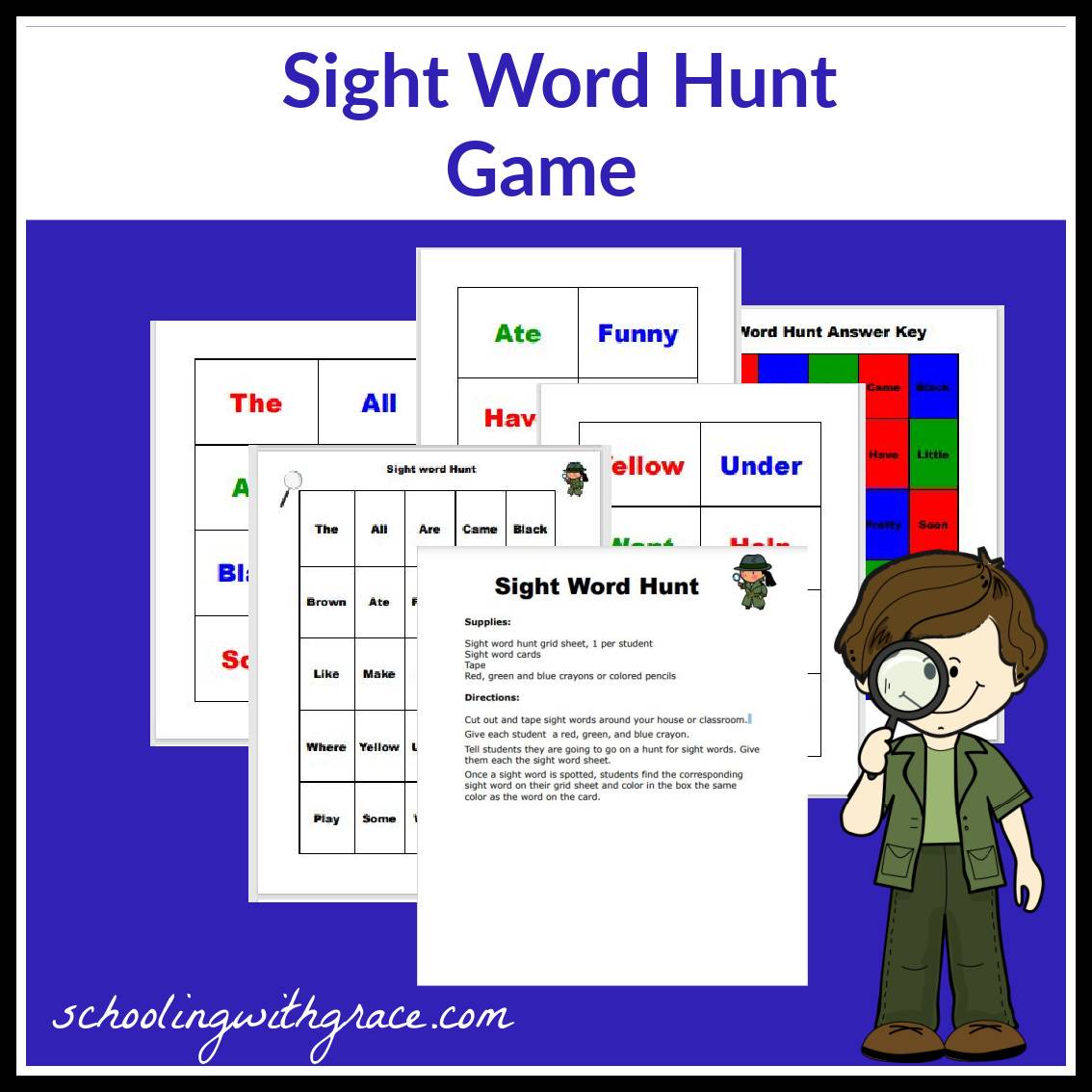 Sight Word Hunt Game