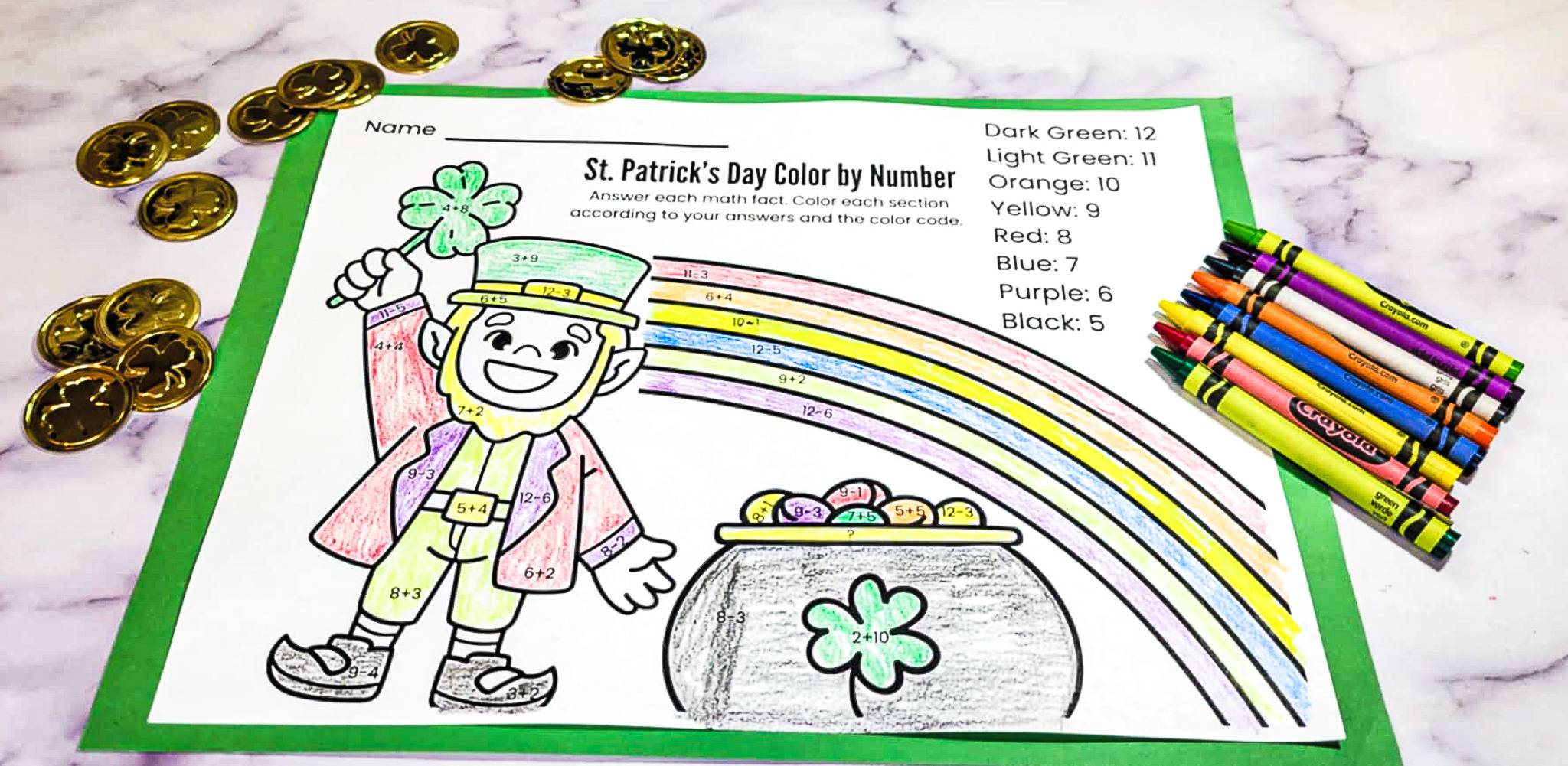 St. Patrick's Day Color by Number