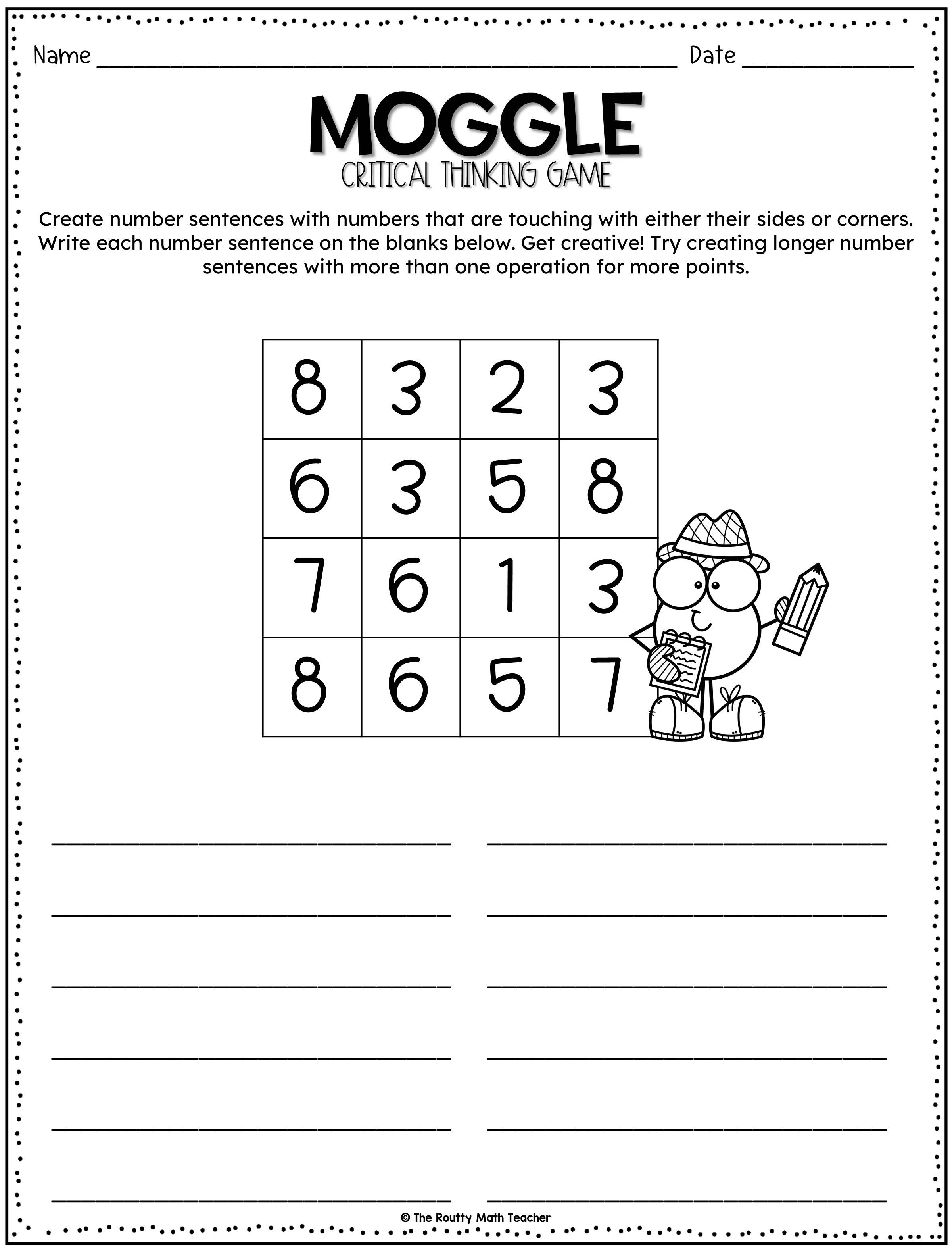 Math Boggle Board: Moggle - The Routty Math Teacher