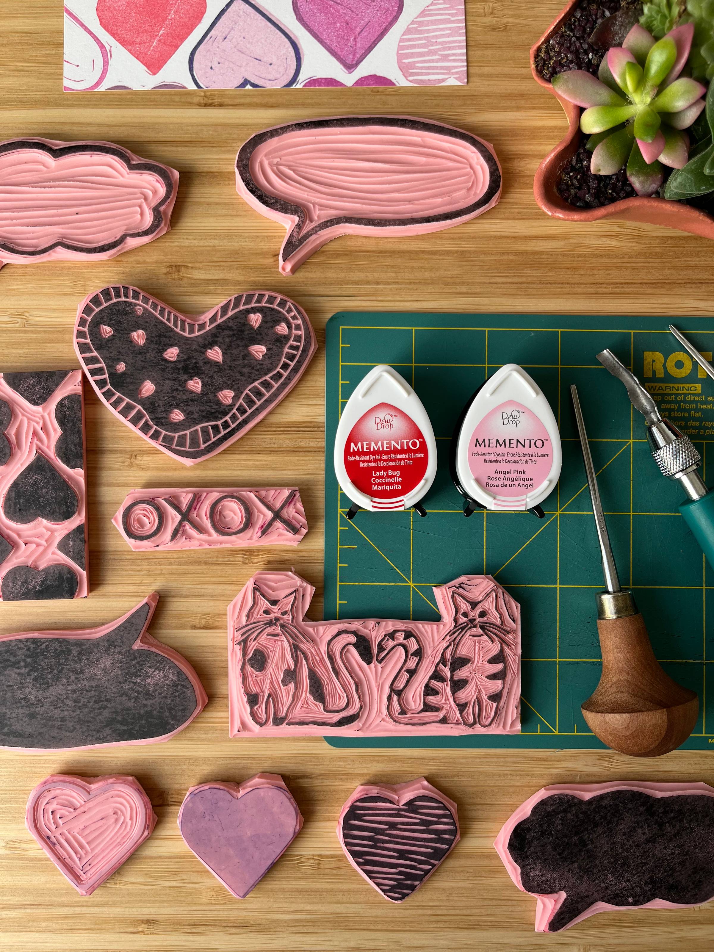 Free 4-day Block Print Valentine Mini Course