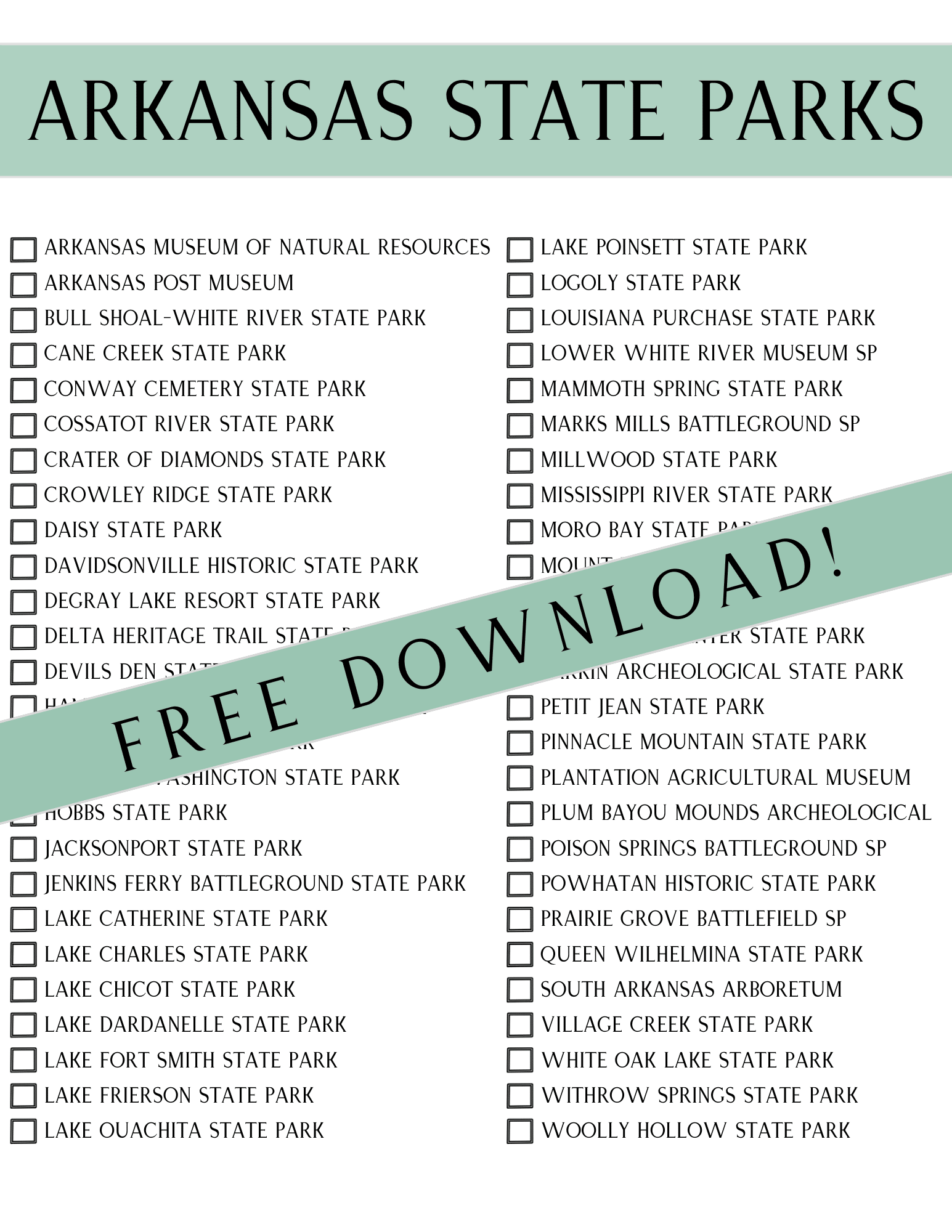 Arkansas State Parks List