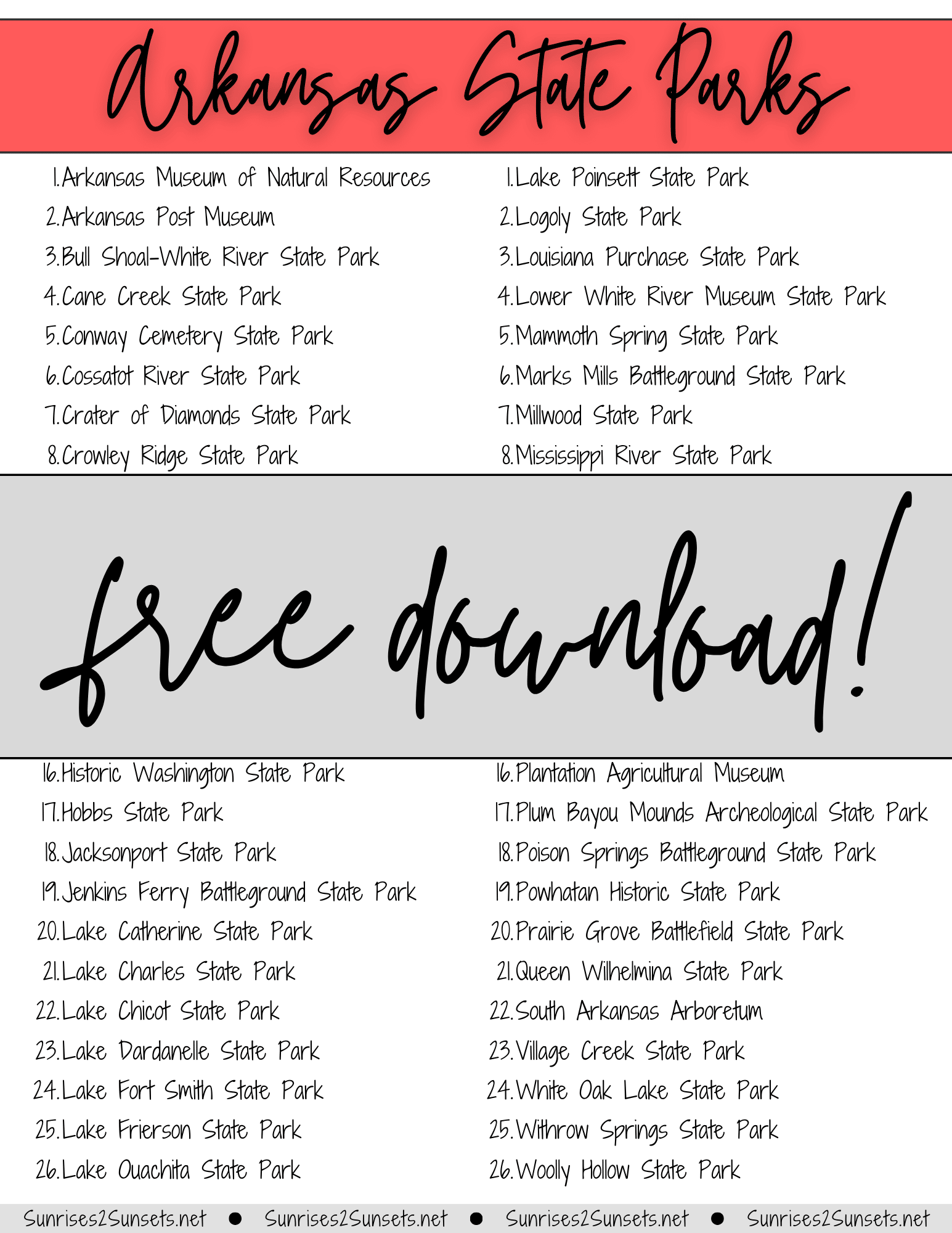 Arkansas State Parks List