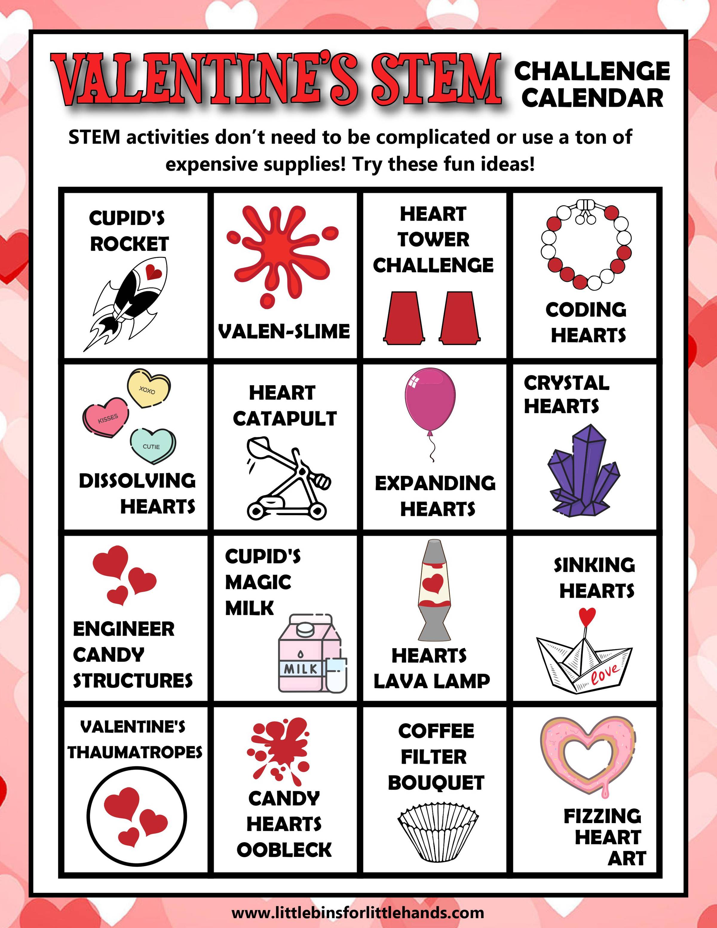 Valentine’s Day STEM Activities & Challenges for Kids