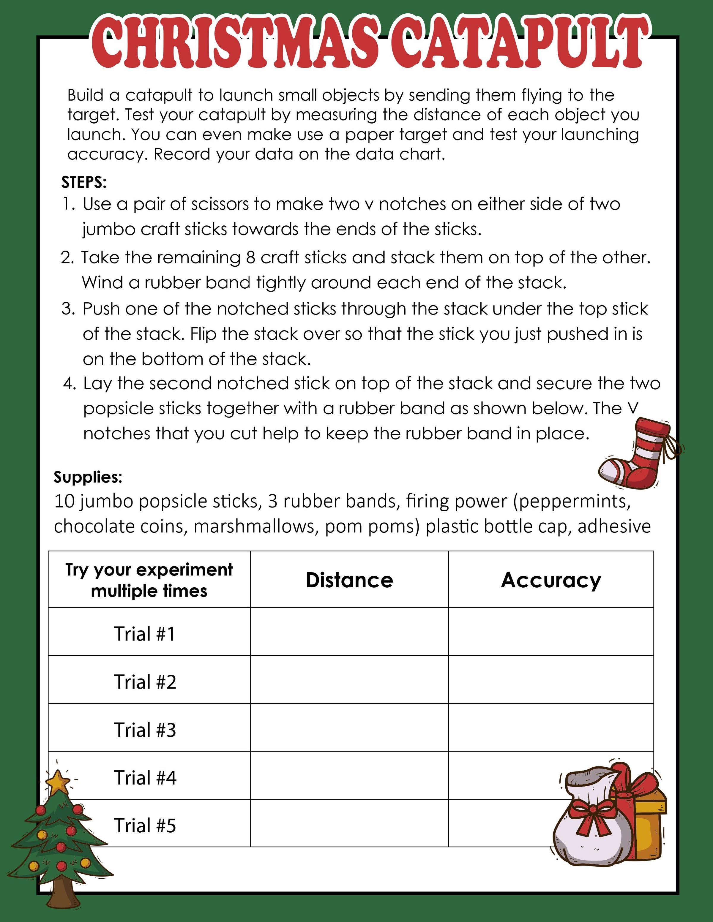 Christmas Catapult STEM Challenge | Popsicle Stick Catapult