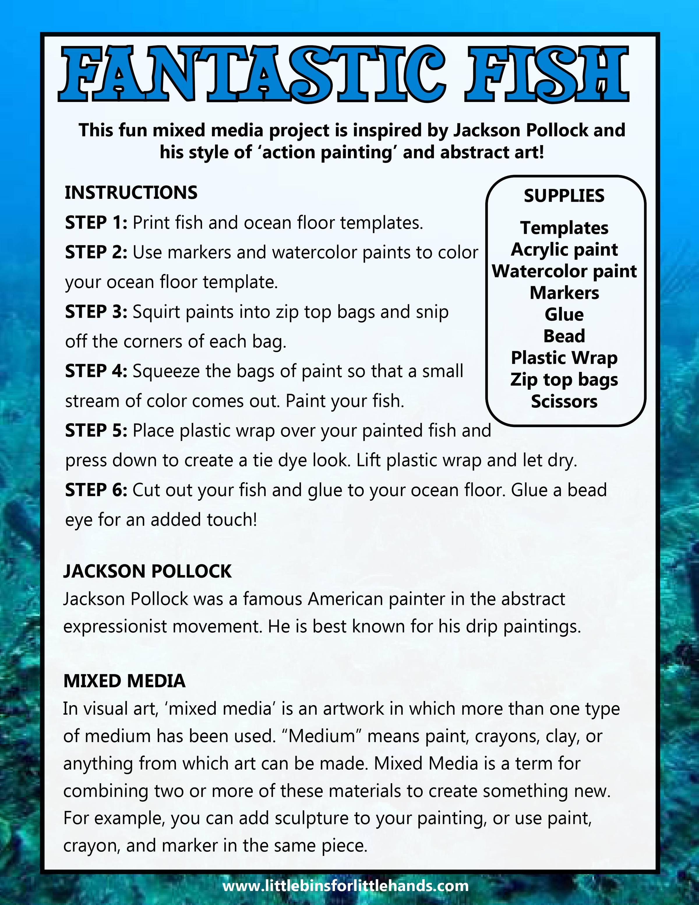 Pollock Fish Art Project - Little Bins for Little Hands