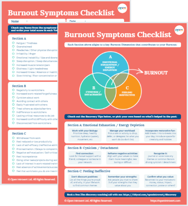 Sabrina's Burnout Symptoms Checklist