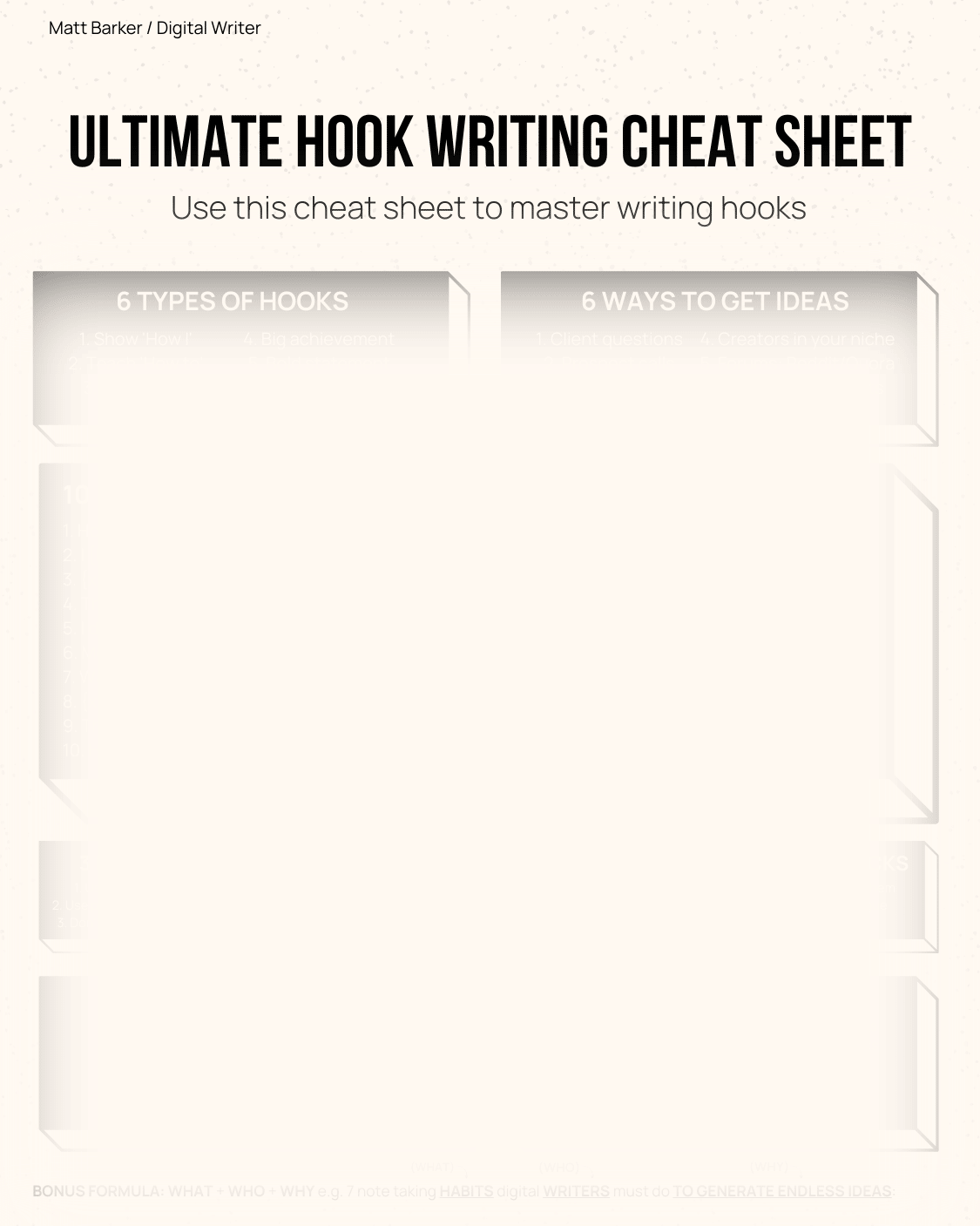 The Ultimate Hook Writing Cheat Sheet