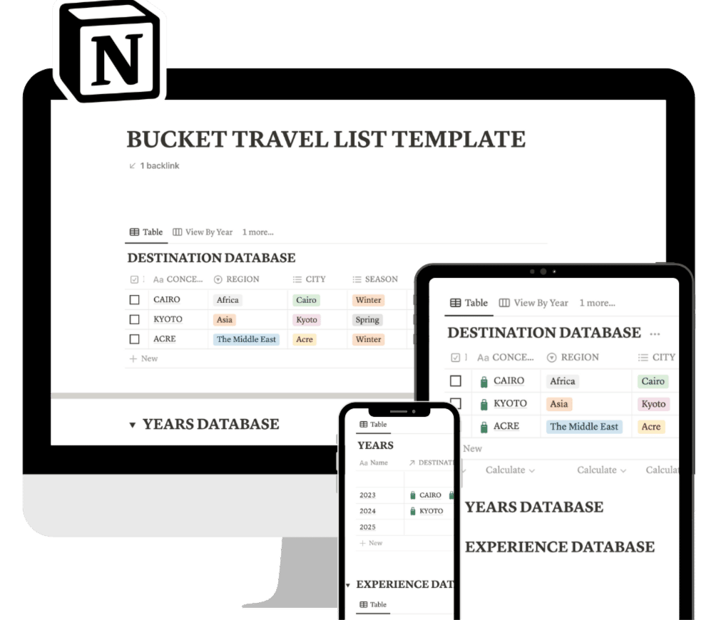 20230116 Landing Page For Notion Travel Bucket List Download