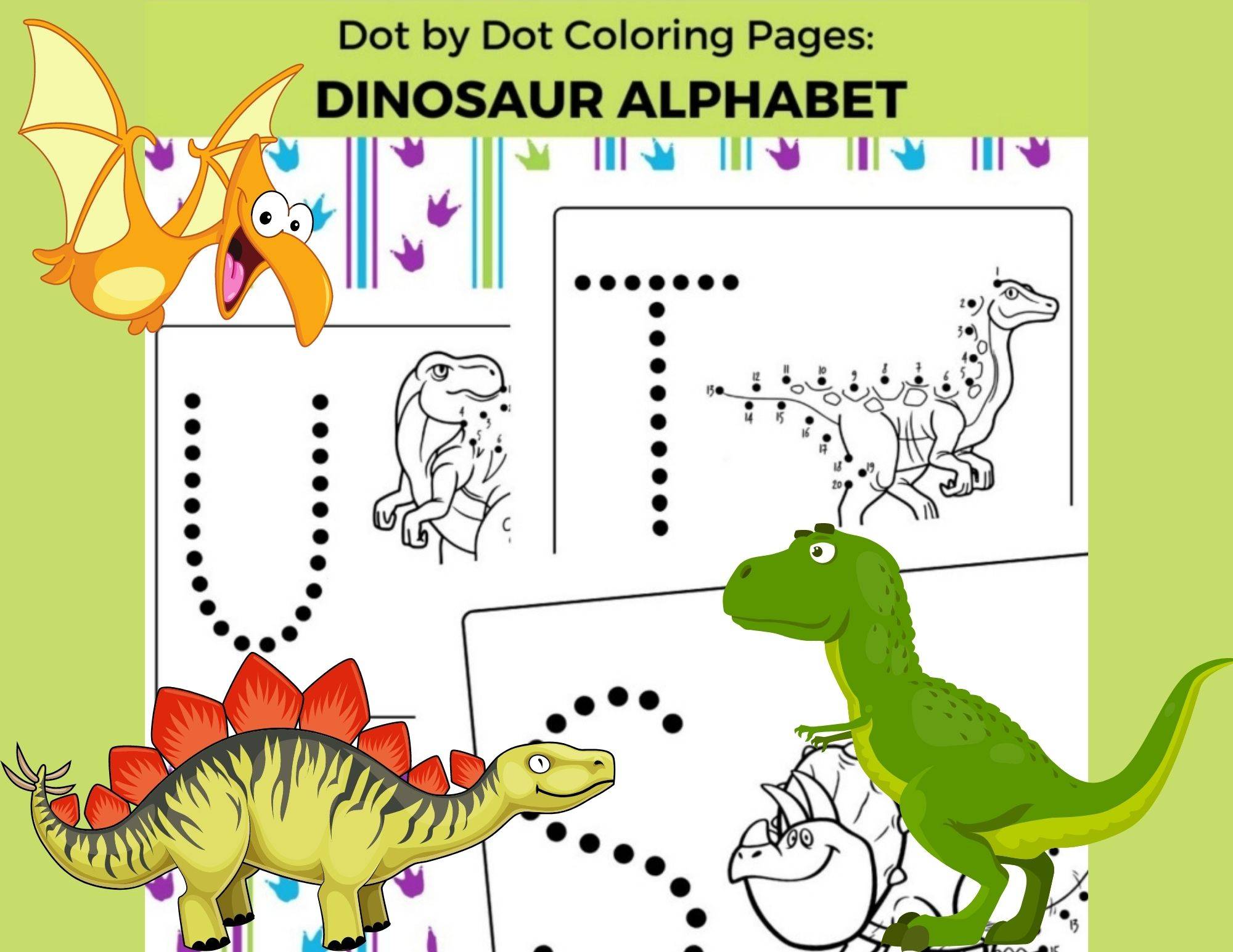Dinosaur Dot to Dot Alphabet