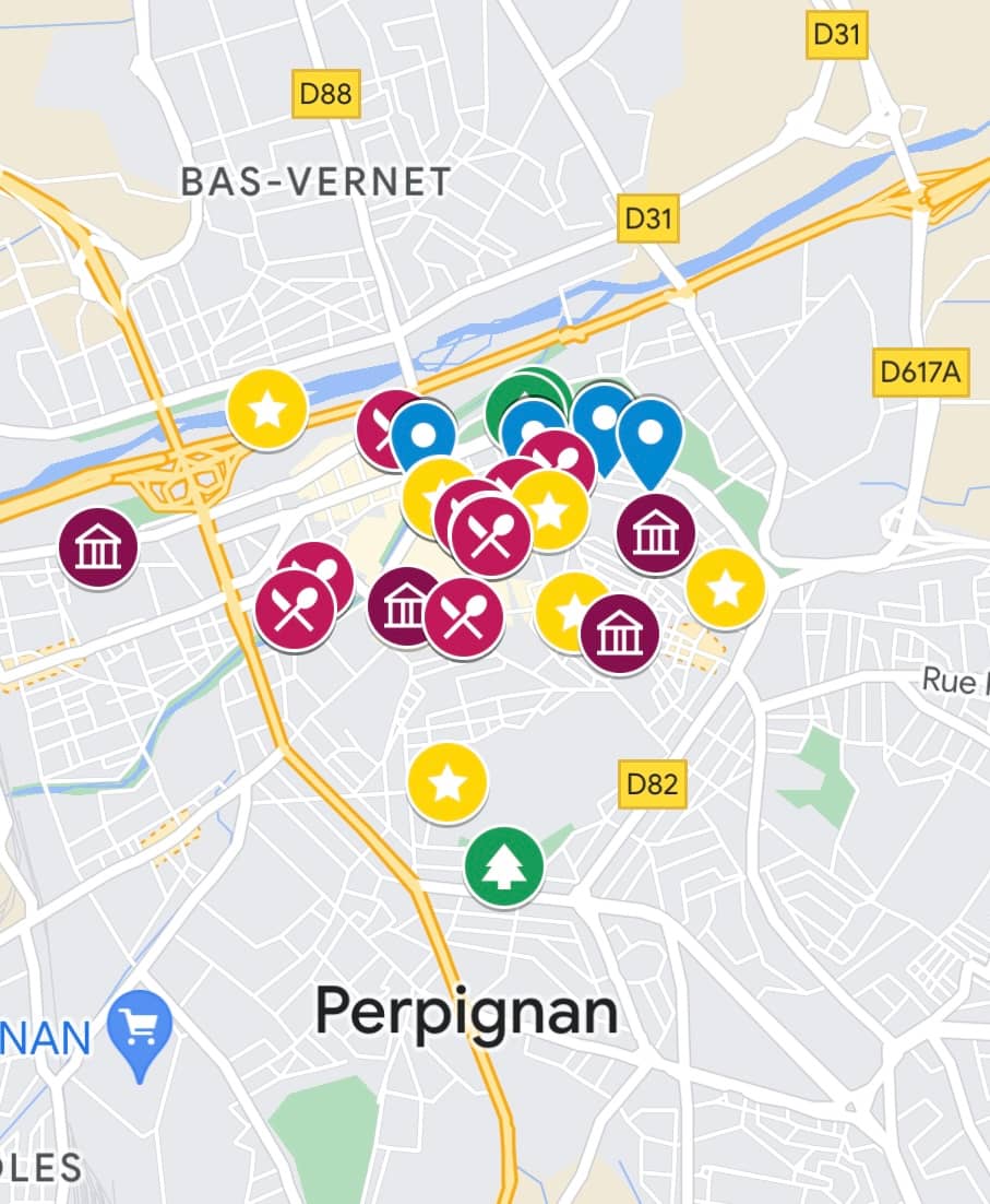 Perpignan Google Map Legend