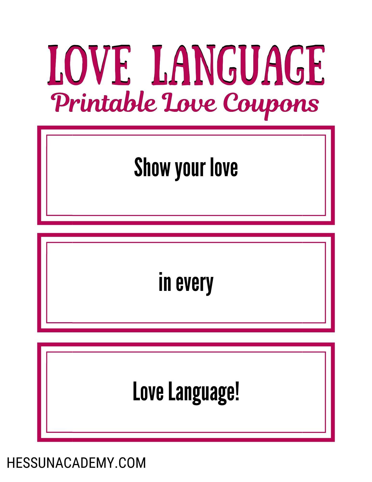 Love Language Printable Coupons
