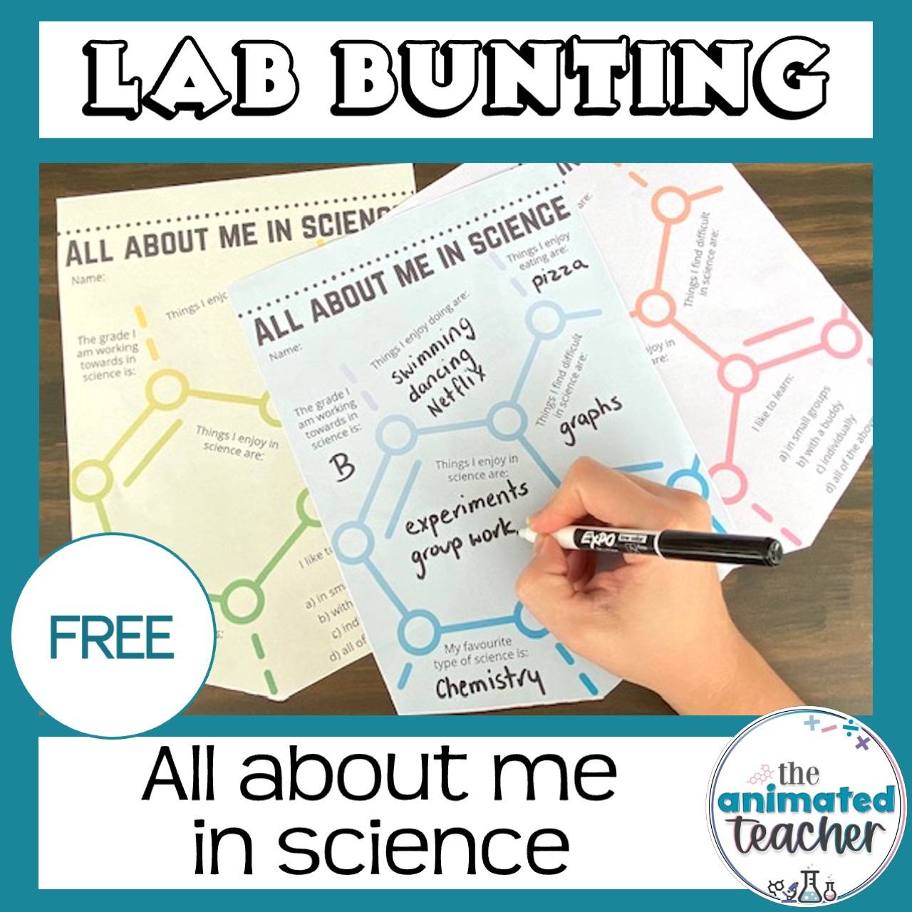 FREE All about me in science bunting activity