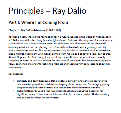 Principles by Ray Dalio (Book Summary)